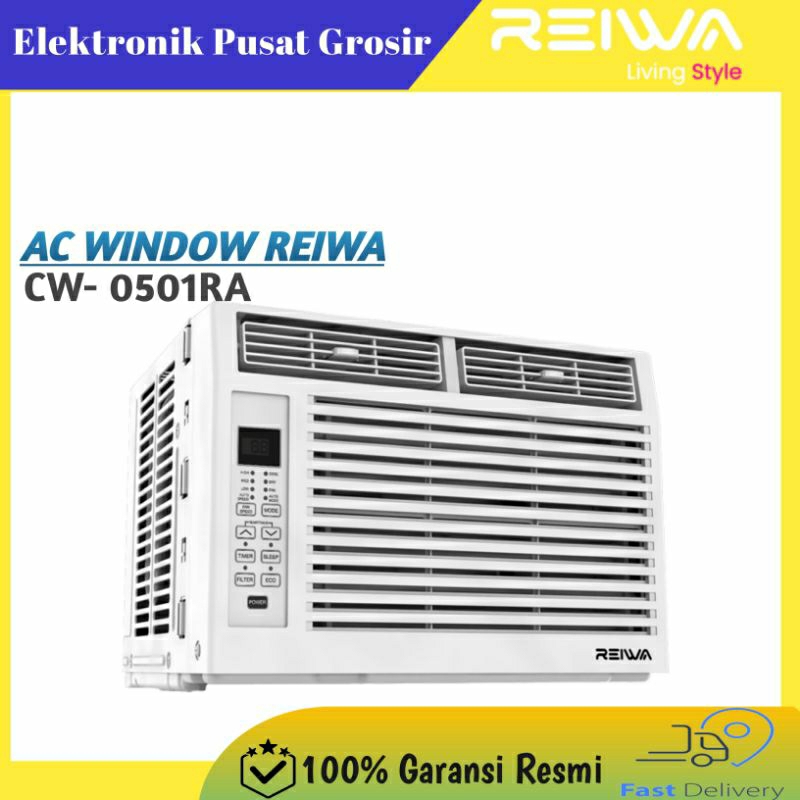 Jual REIWA AC WINDOW 1/2PK CW-0501RA LOW WATT AC WINDOW REIWA CW0501RA ...