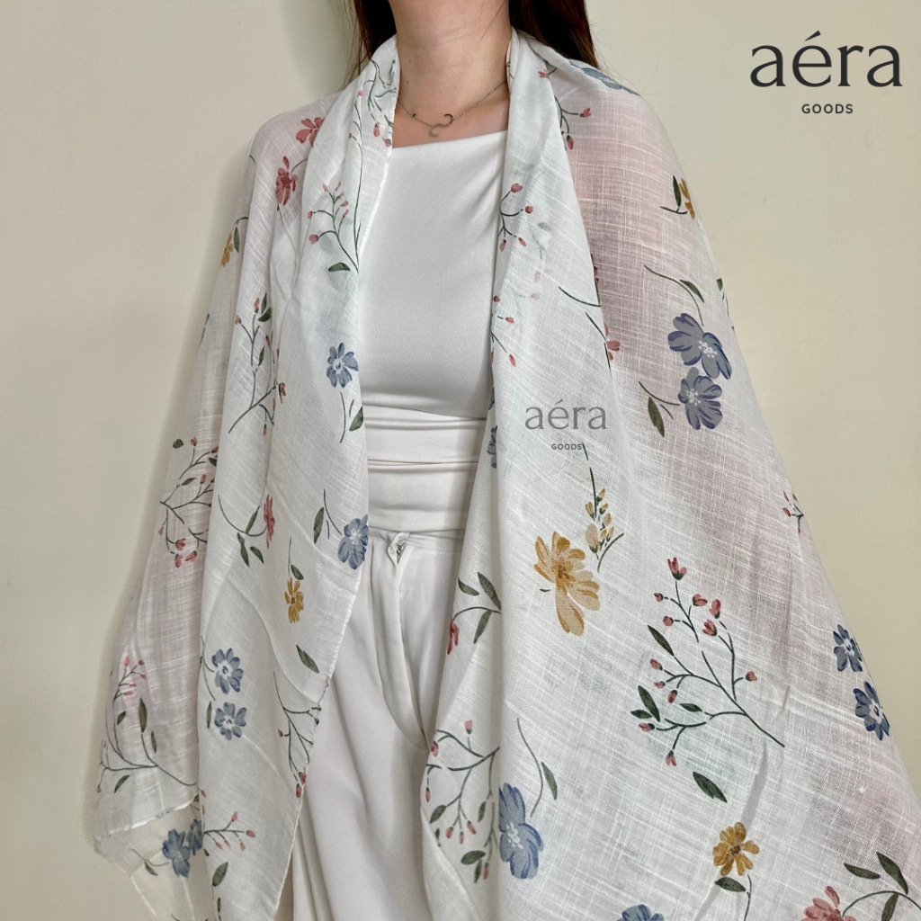 Jual Aera shawl selendang motif bunga syall kain kerudung pashmina ...