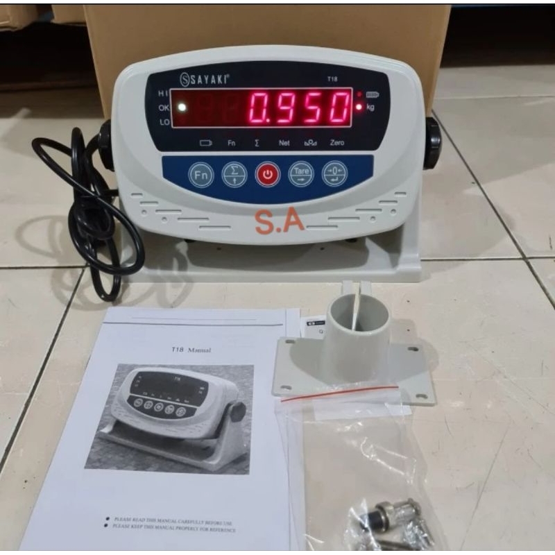 Jual indikator timbangan digital/indikator SAYAKI T18/DISPLAY TIMBANGAN ...