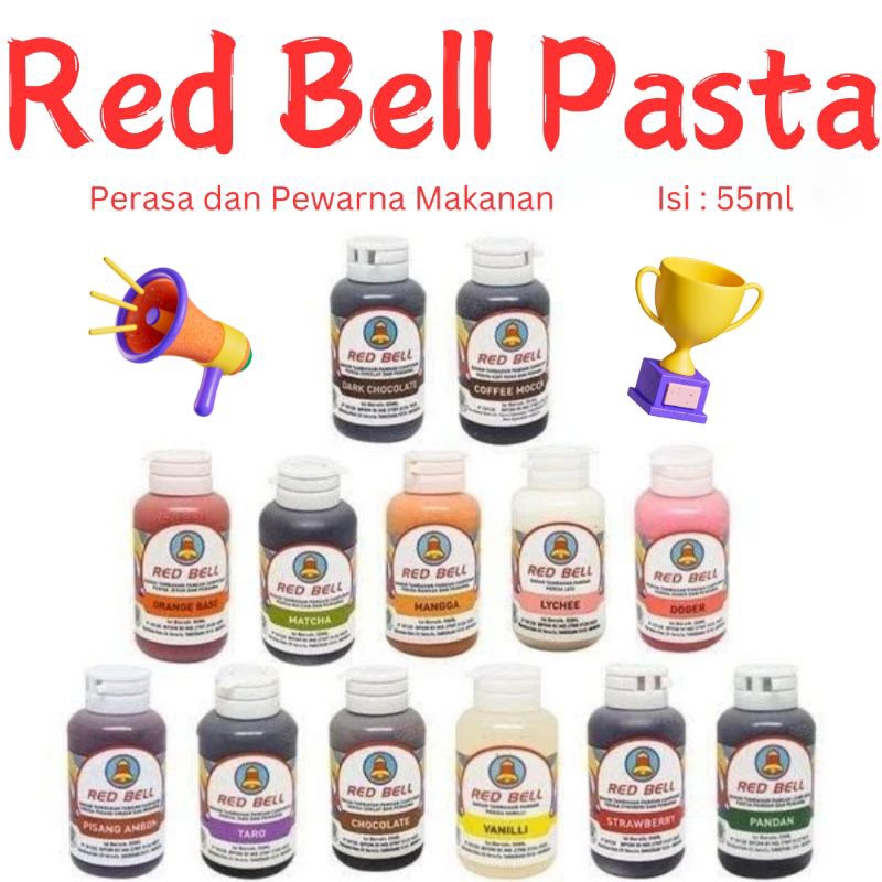 Jual Red Bell Pasta Perisa dan Pewarna Makanan Kemasan 55ml | Shopee ...