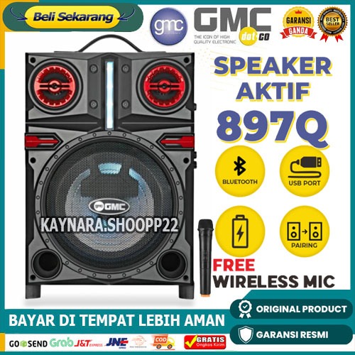 Jual Speaker GMC 897Q Bluetooth Portable 6.5 inch Pairing free Mic ...