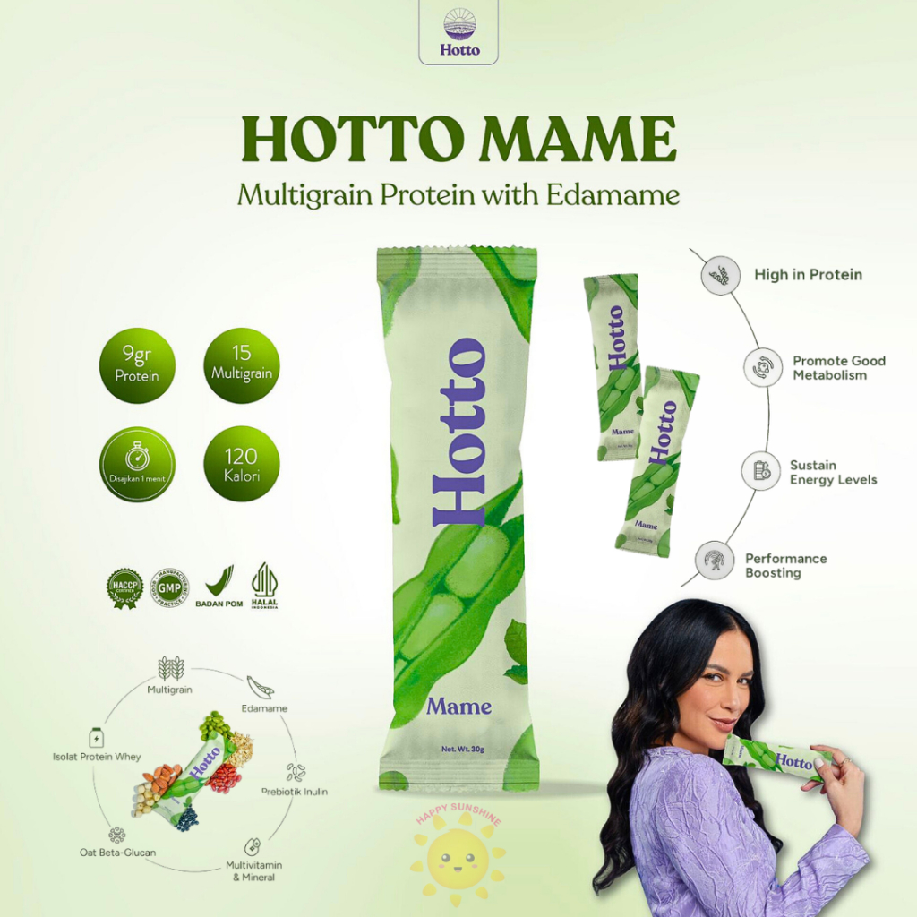 Jual HOTTO MAME Per Sachet Multigrain Protein with Edamame Isolate Whey ...