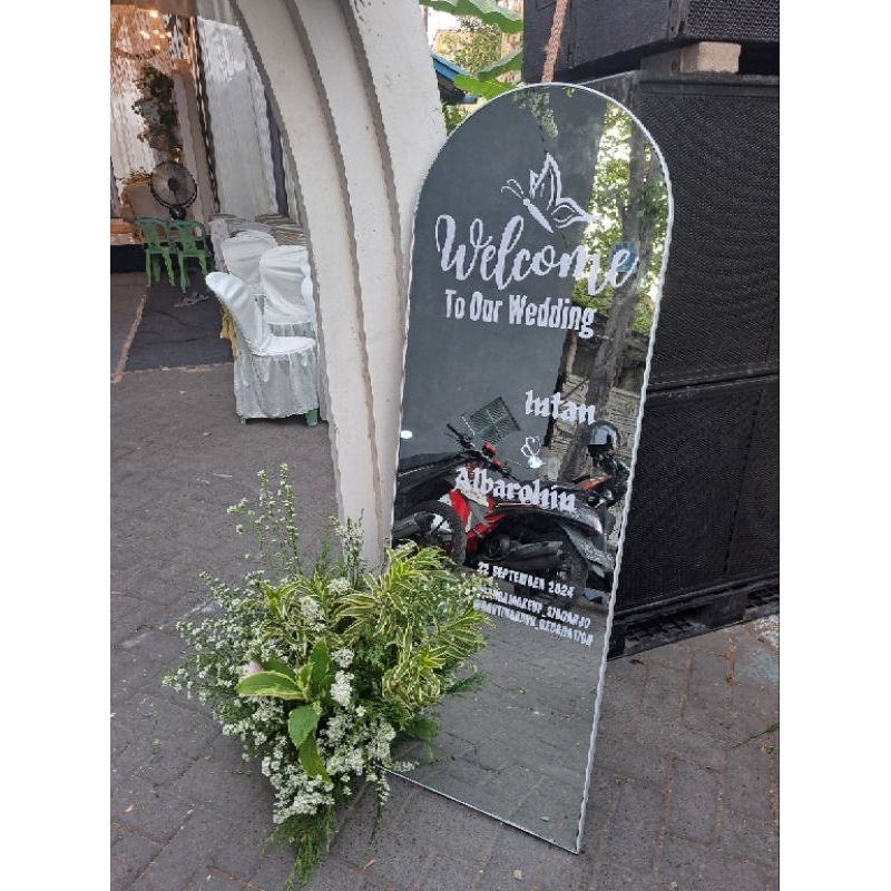 Jual [HANYA CUTTING STICKER] Sticker Welcome Wedding Kaca Cermin ...