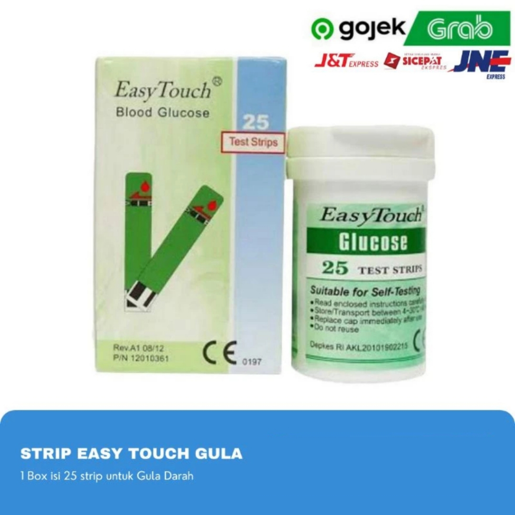 Jual Easy Touch Strip Gula Darah / Blood Glucose 25 Test Strip | Shopee ...