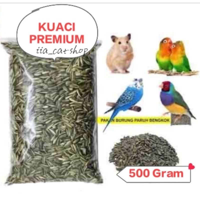 Jual Kuaci Hitam 500 Gram Pakan hamster Lovebird kakatua makanan burung ...
