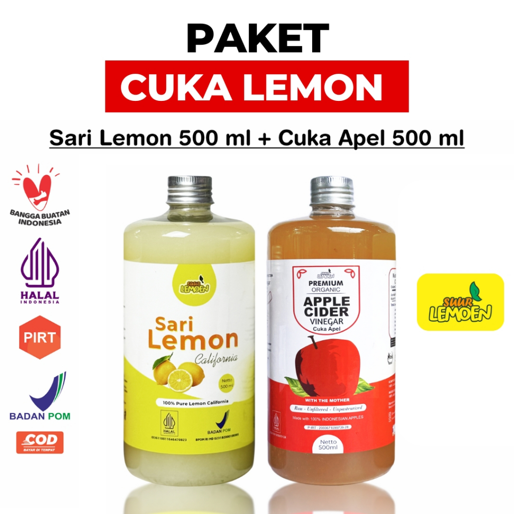 Jual Paket Diet Sehat Bundling Cuka Apel + Sari Lemon Murni By Suur ...