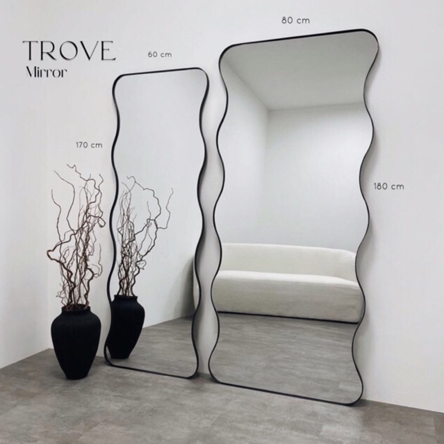Jual Trove Mirror-curved Standing Mirror Besi aesthetic size 60x170 ...