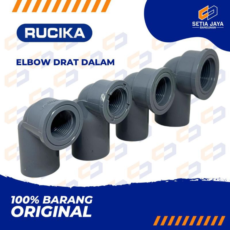 Jual Faucet Elbow / Knee / Knie Drat Dalam Rucika PVC 1/2 / 3/4 / 1 Inch | Shopee Indonesia