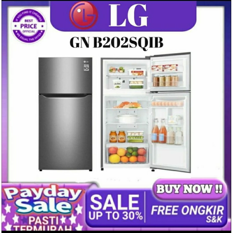 Jual KULKAS LG GNB202SQIB LG KULKAS 2 PINTU SMART INVERTER COMPRESOR GN ...