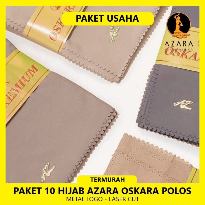 Jual 10 Pcs Hijab Segi Empat Polos Oskara Premium Polos Metal Logo ...