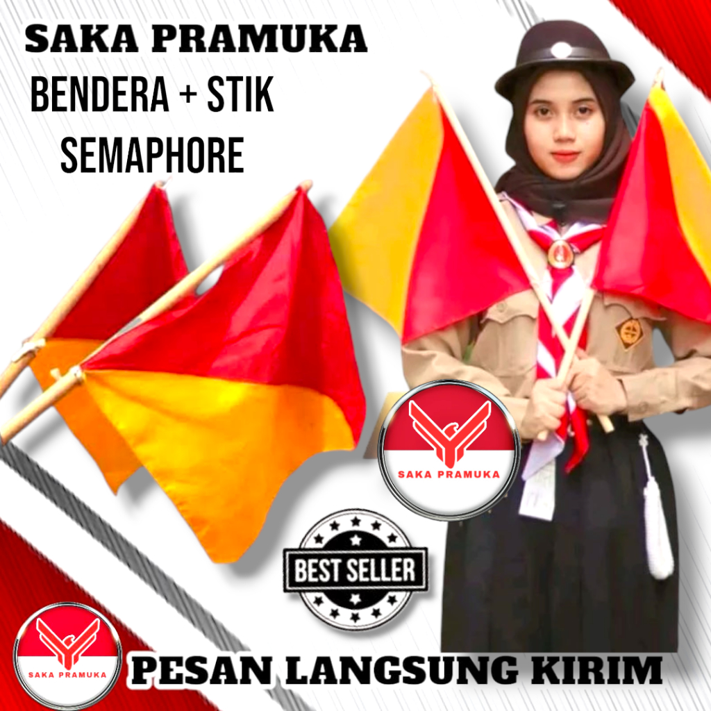 Jual Bendera semapur semaphore + tongkat ( 2bendera+2tongkat) | Shopee ...