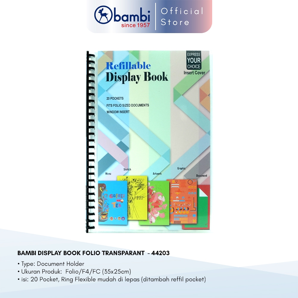 Jual Bambi Dokumen Holder Folio Isi 20 Pocket Edisi Display Book ...