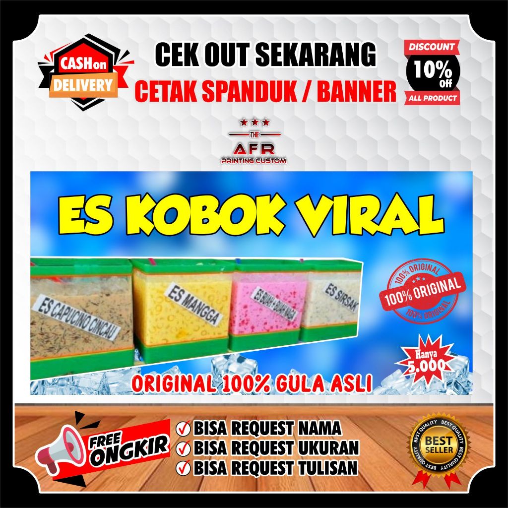 Jual Spanduk Es Kobok Viral Kekinial Laris / Banner Es Kobok Ukuran ...