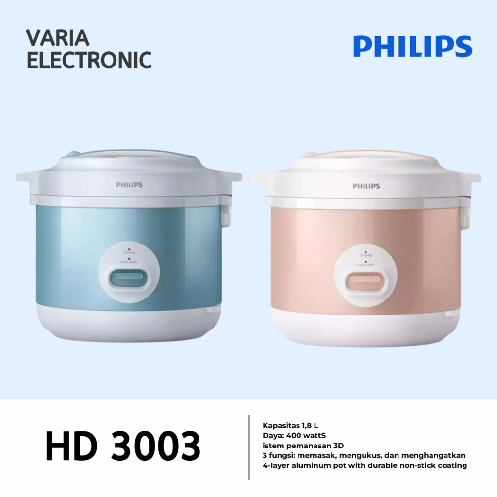 Jual Rice Cooker PHILIPS HD3003 / HD 3003 Kapasitas 1,8 Liter | Shopee ...