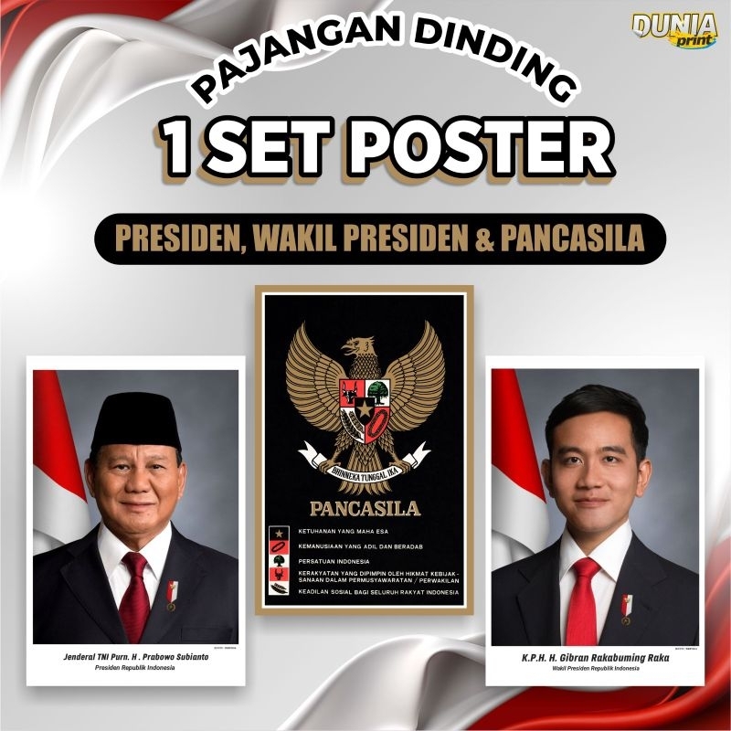 Jual (ISI 3)CETAK POSTER FOTO PRESIDEN DAN WAKIL PRESIDEN RI TERBARU ...