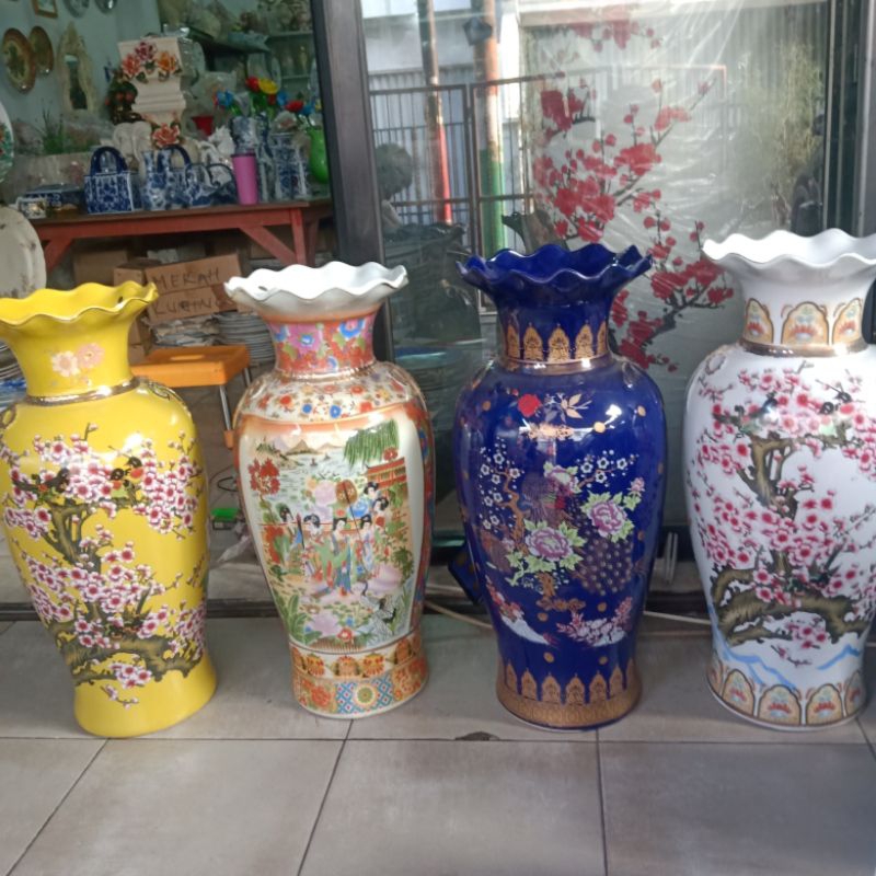 Jual 1pc guci Pajangan guci vas bunga sudut gemuk tinggi 60 cm HARUS ...