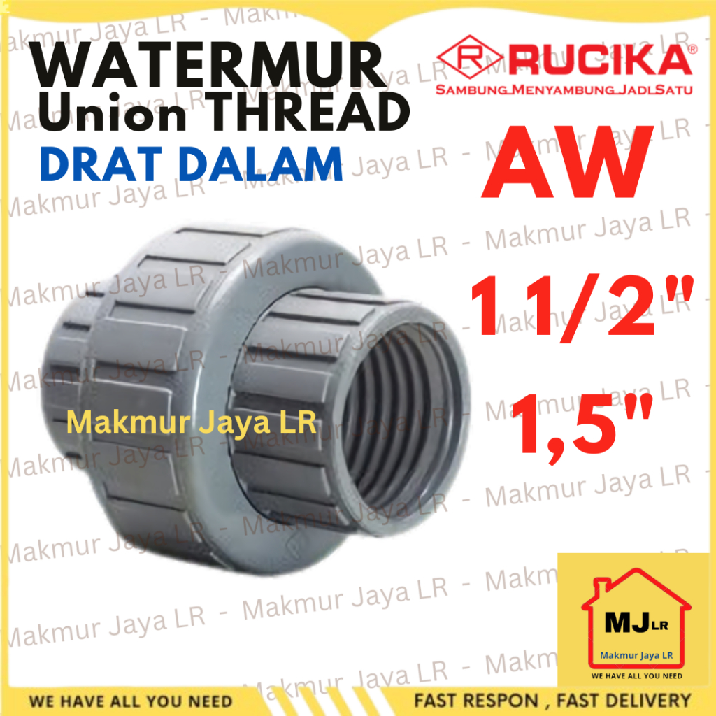 Jual Watermur DRAT DALAM 1 1/2" 11/2 1,5 inch AW RUCIKA Union THREAD ...