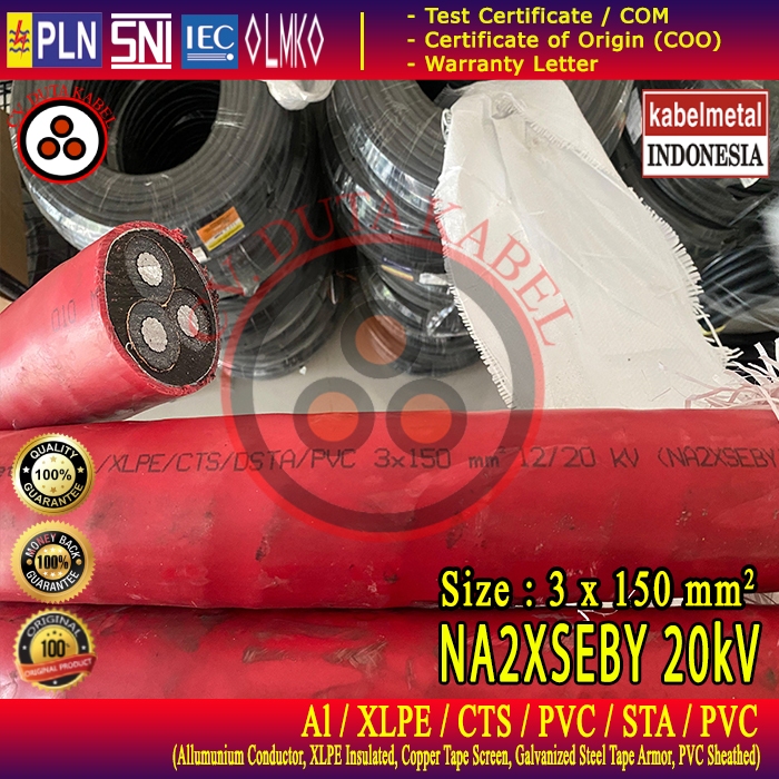 Jual Kabel NA2XSEBY 3x150 mm2 20kV METAL /3x150 mm/3 x 150 mm2/3 x 150 ...