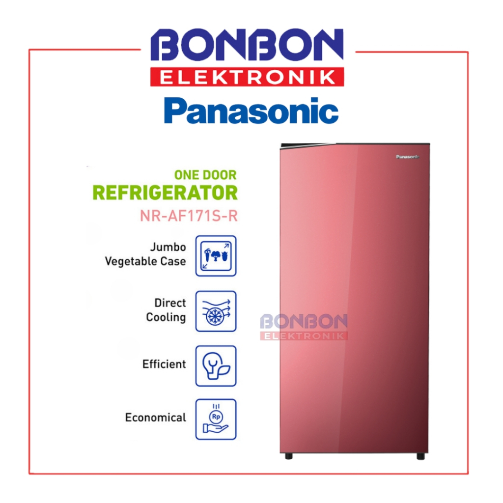 Jual Panasonic Kulkas 1 Pintu 155 L NR-AF171S R / NR AF171S R / NR AF171S Red 155 Liter | Shopee ...