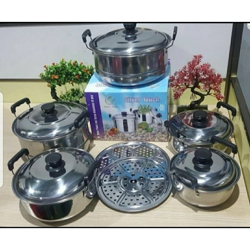 Jual panci kingko / Panci Set High Pots 10 Pcs Ada Steamer Untuk ...