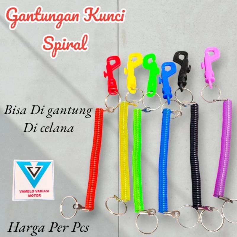 Jual Gantungan Spiral Gantungan Kunci Motor Tali Spiral Karet atau Per ...
