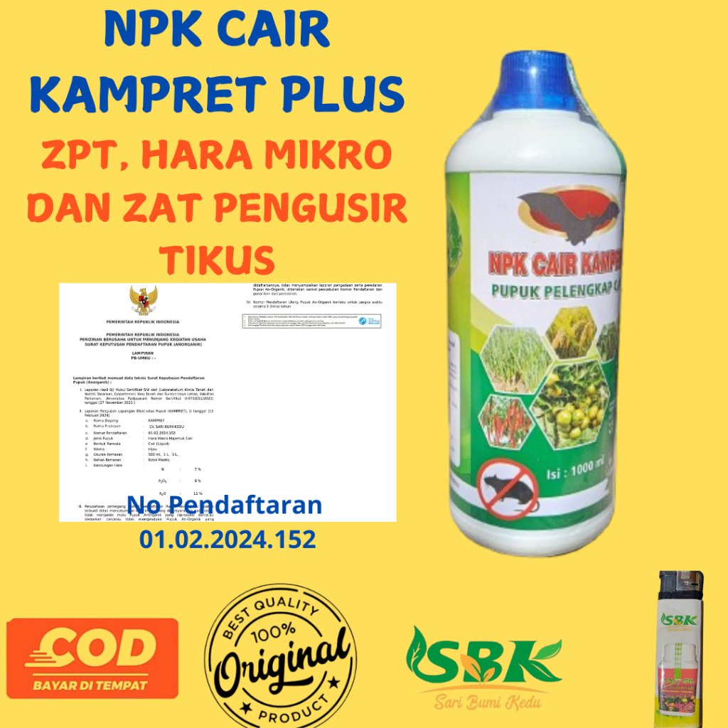 Jual Pupuk Cair Anti Tikus Plus ZPT Hara Mikro NPK Kampret 1000 ml | Shopee Indonesia