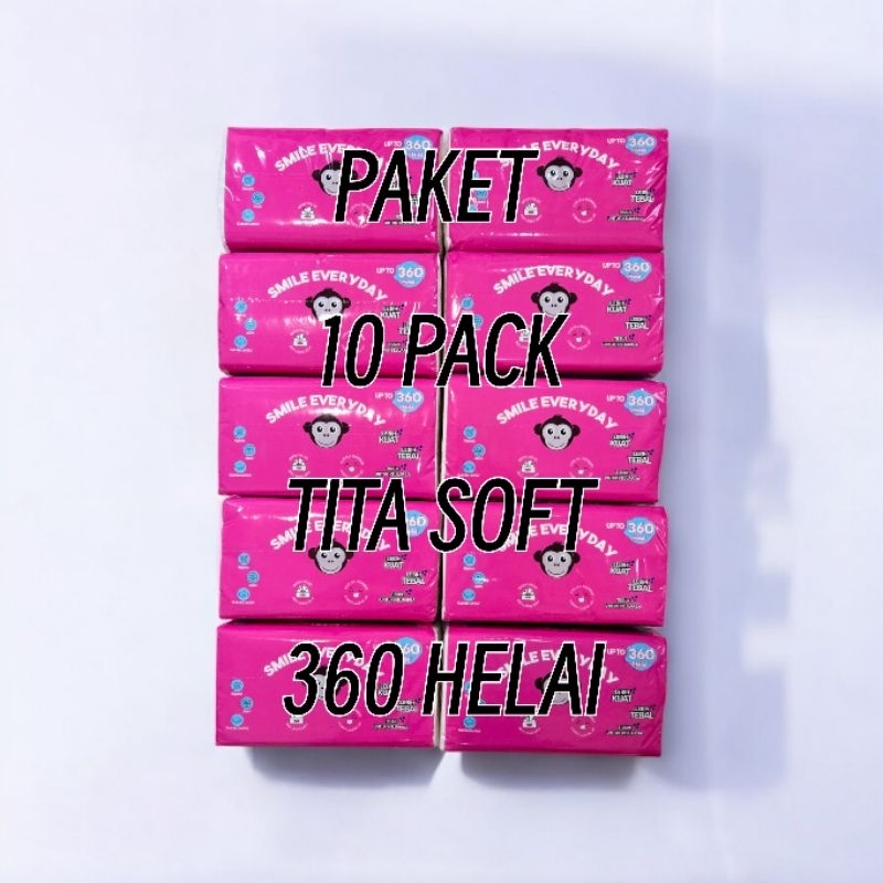 Jual Paket Tissu 10 Pack Tisu Murah Tita Soft Facial Tissu 180 Sheets ...