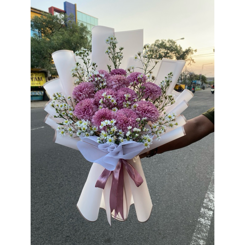 Jual buket bunga gompie segar / fresh rose bouquet / bucket murah ...