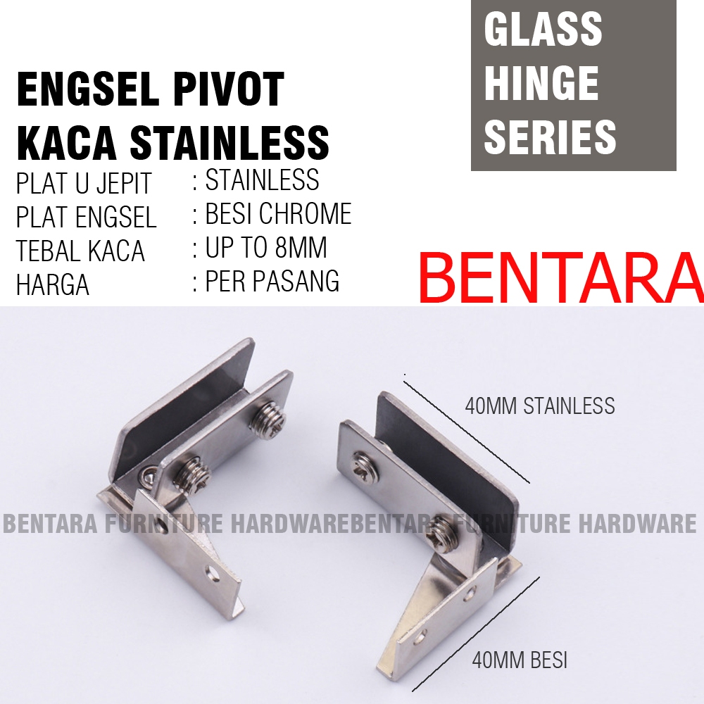 Jual 2 X ENGSEL PIVOT STAINLESS JEPIT KACA 8MM - PIVOT HINGE GLASS ...