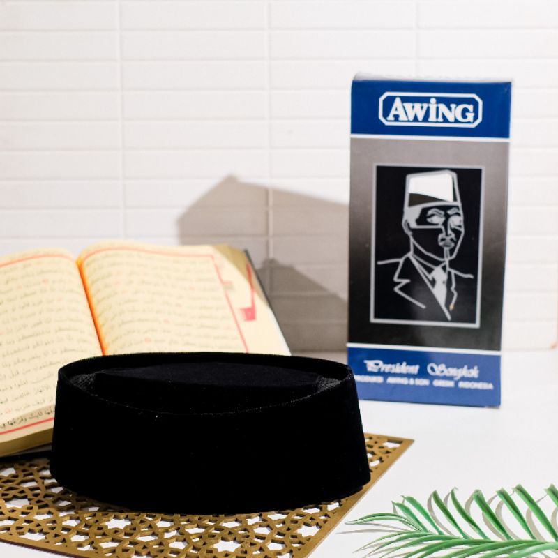 Jual Songkok Awing / Peci Awing Hitam AC Tinggi 6,7,8,9,10,11,12,13 ...