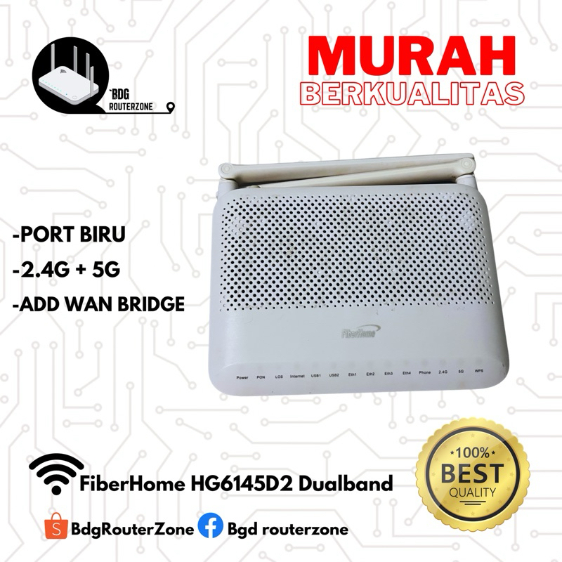 Jual Fiberhome HG6145d2 Dualband+adaptor ori 12v. BARCODE SATU. Bisa ...