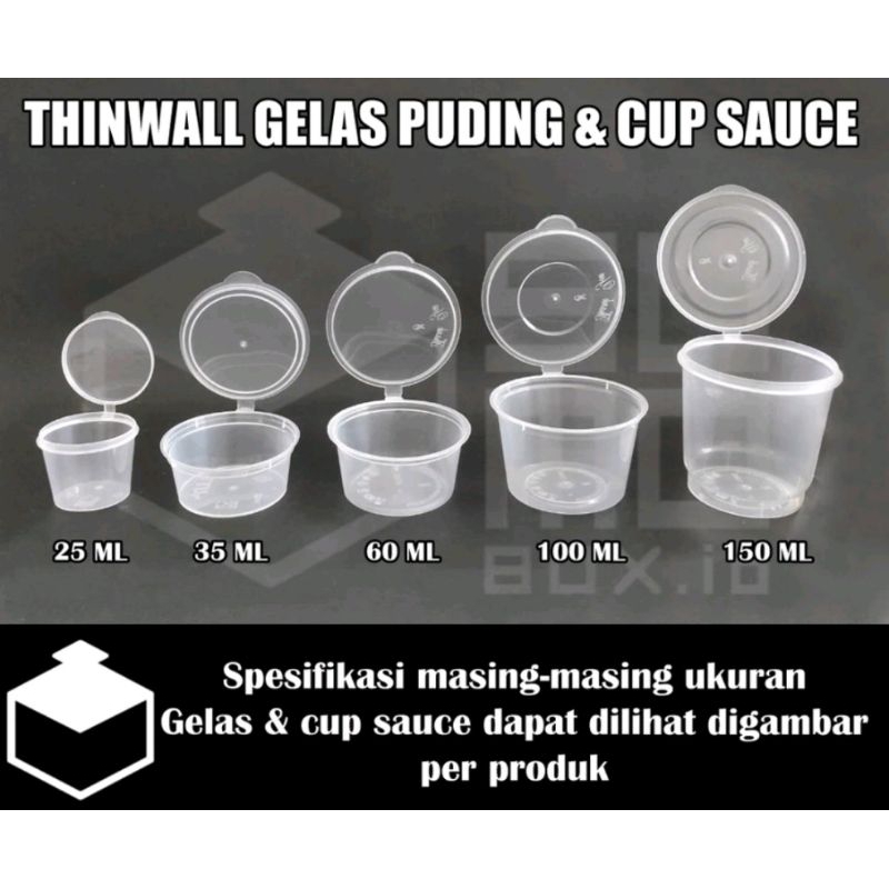 Jual 50 PCS SAUCE CUP SAMBEL PUDING BERBAGAI MACAM UKURAN | Shopee ...