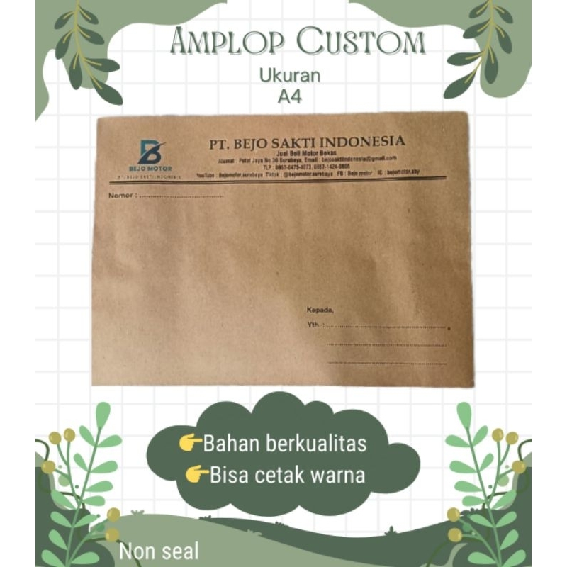 Jual Amplop Coklat ukuran A4 Custom-amplop coklat besar | Shopee Indonesia