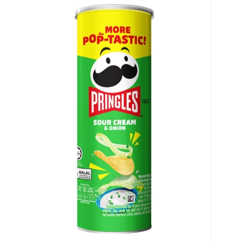 Jual Pringles Potato Crisps Sour Cream & Onion keripik kentang kaleng ...