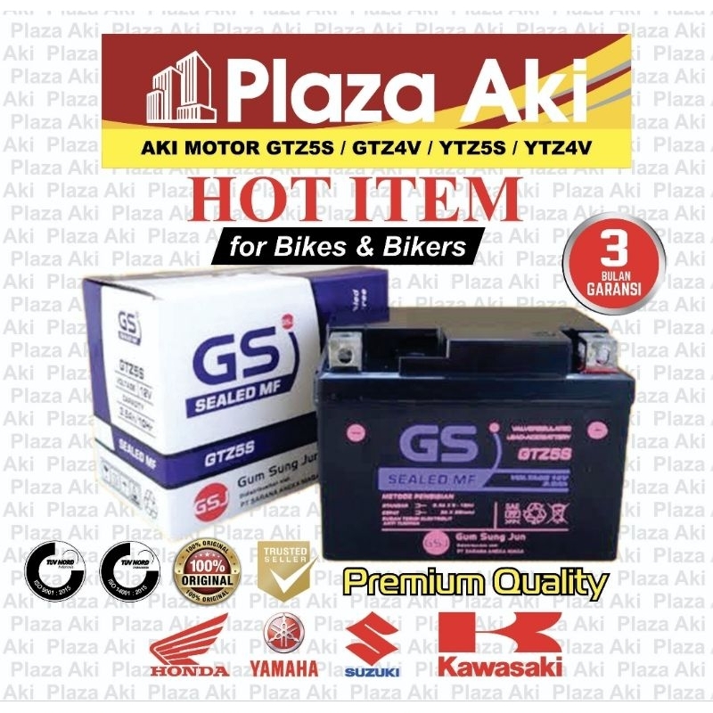 Jual Aki Motor GS GTZ5S HONDA Beat Scoopy Vario 110 Revo Spacy Blade Kharisma Supra X 125 New ...