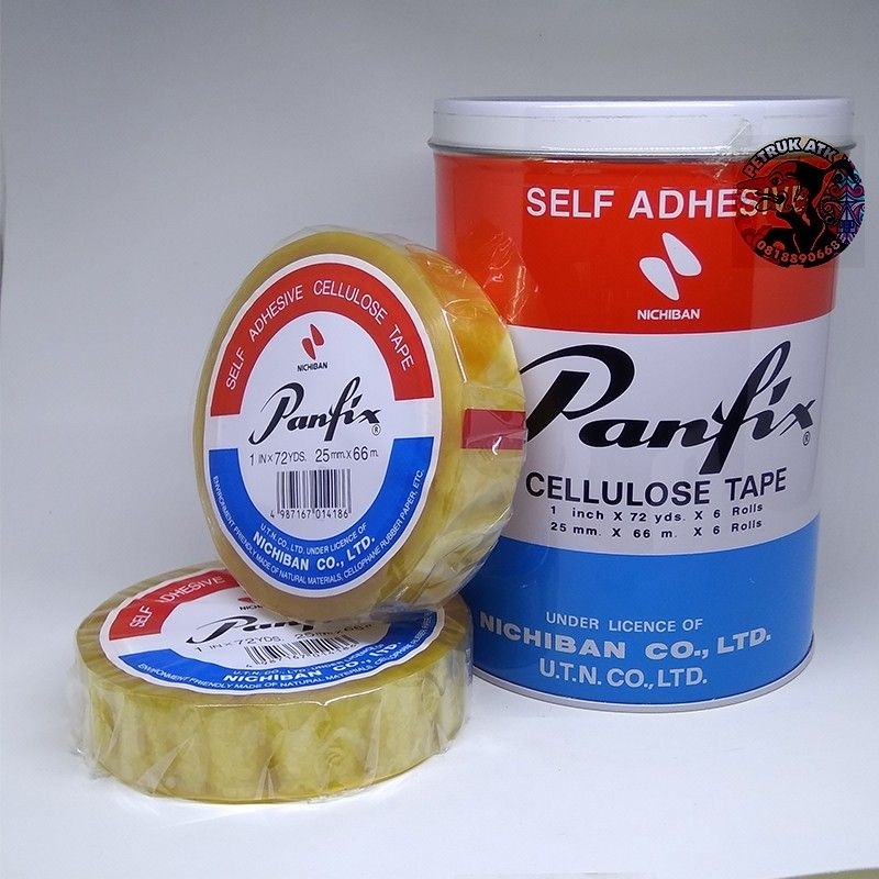 Jual Selotip/ Isolasi Panfix 1 Inch x 72 Yard 1 Kaleng ( 6 Rol ...