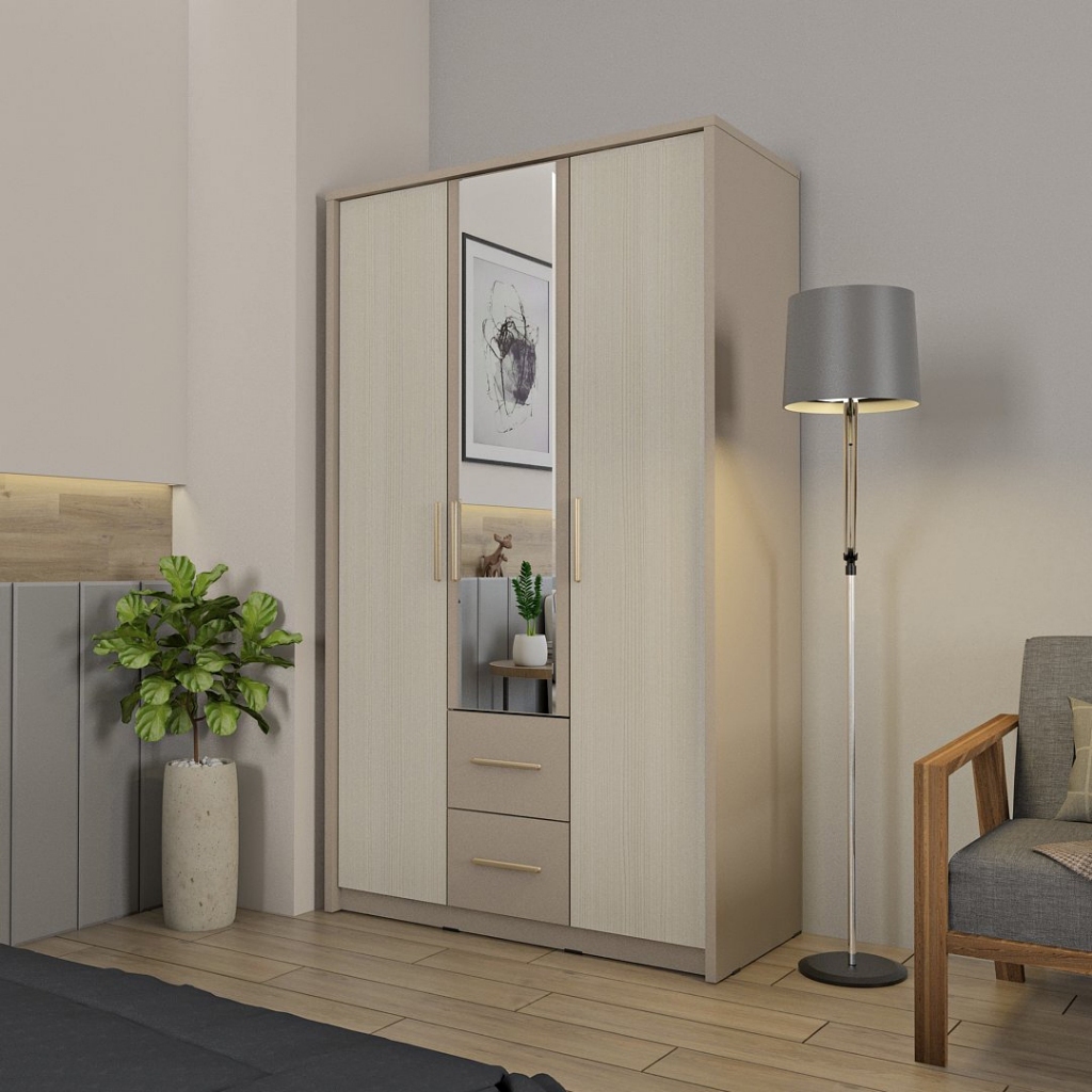 Jual Lemari Pakaian 3 Pintu / Creativ Audi LP 300 Taupe - Fresh ...