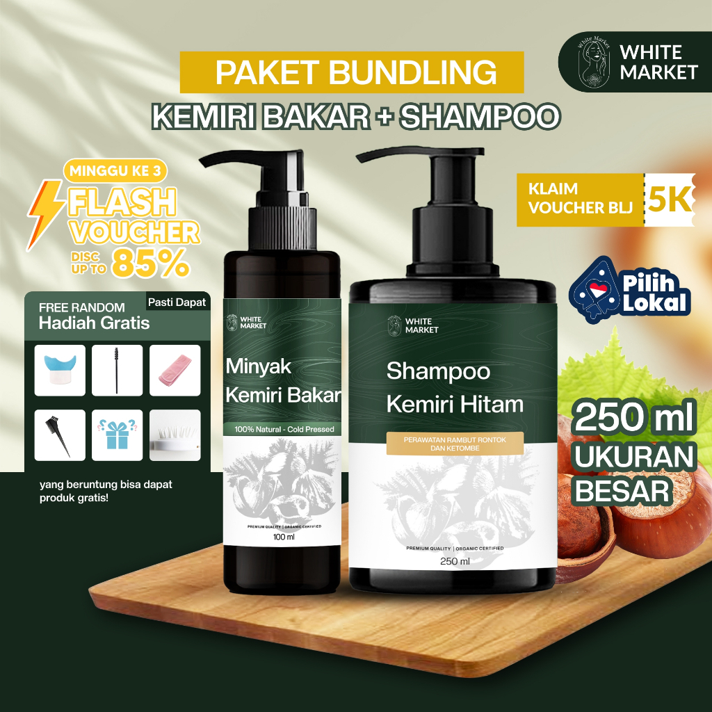 Jual Paket Perawatan Rambut Rontok - Minyak Kemiri Bakar dan Shampoo ...