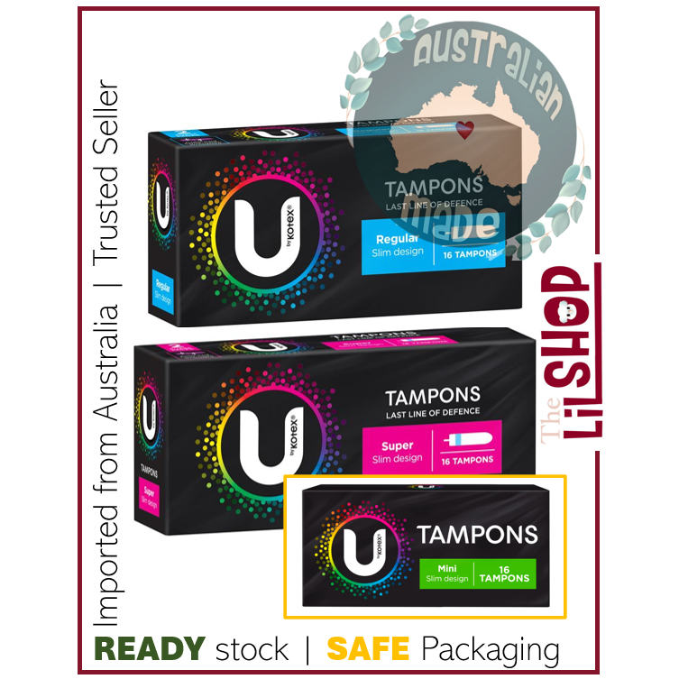 Jual U by Kotex Slim Tampons - Mini or Regular or Super - 16 Packs ...