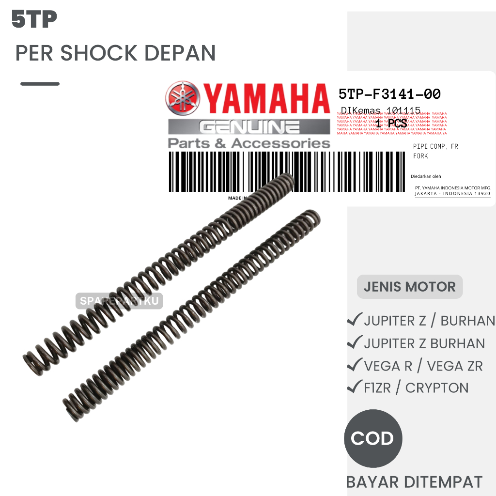 Jual (5TP) PER SHOCK DEPAN YAMAHA JUPITER Z, JUPITER Z BURHAN, VEGA R ...