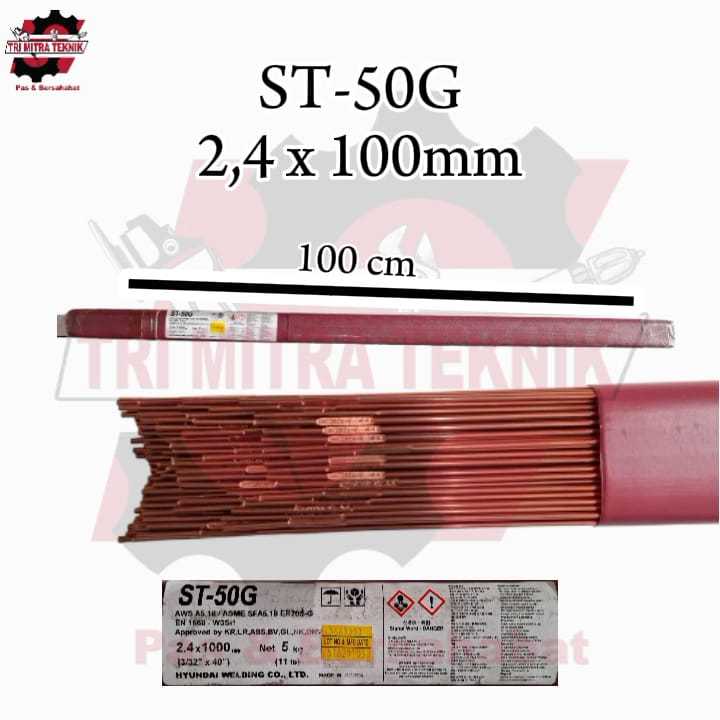Jual Kawat Las Argon TIG ARGON ST-50G 2.4 mm X 1000MM HYUNDAI | Shopee Indonesia