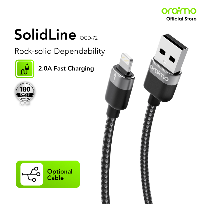 Jual oraimo Solidline Kabel Data Iphone Lightning Cable 2A Hitam - OCD ...