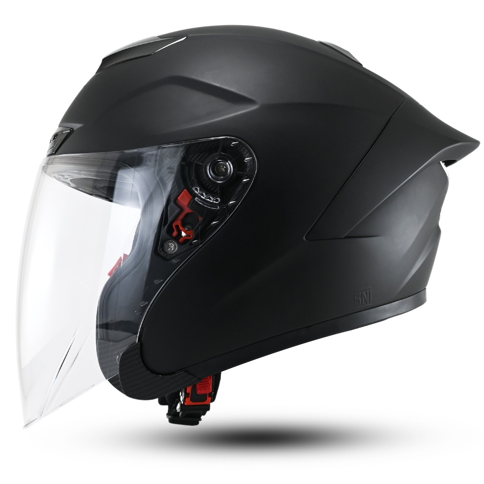 Jual Jitsu Helm Half Face J STRIKE Series Warna Hitam Doff Solid ...