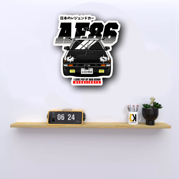 Jual GILAN Jam Dinding Led Aesthetic TOYOTA AE86 TRUENO INITIAL D Jam ...