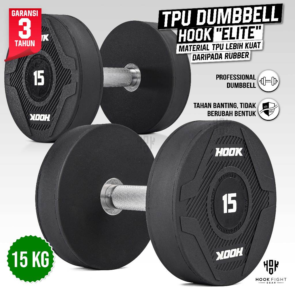 Jual Dumbbell Hook 15 kg Alat Fitnes Home Gym Dumble Barble Angkat ...