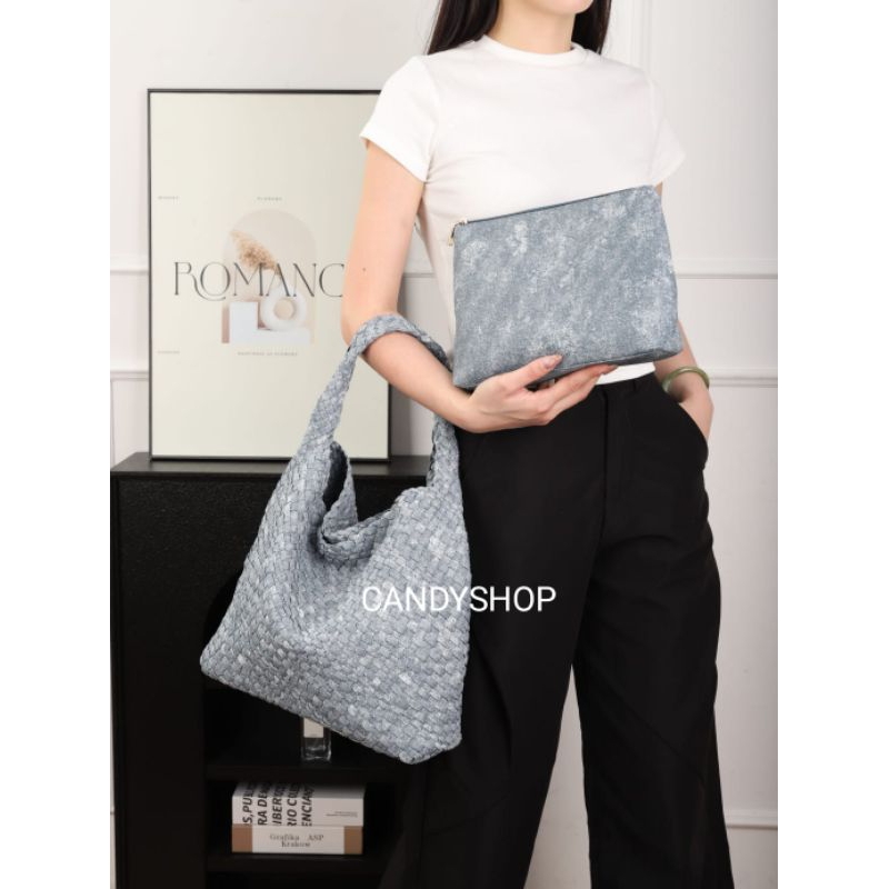 Jual Tote Hobo BV Jeans Denim Anyam Good Quality | Shopee Indonesia