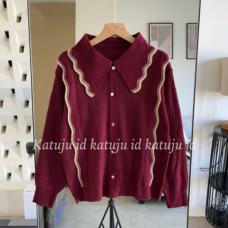 Jual Blouse Rajut Jaring Ruffle Korean Look VALERIE | Shopee Indonesia