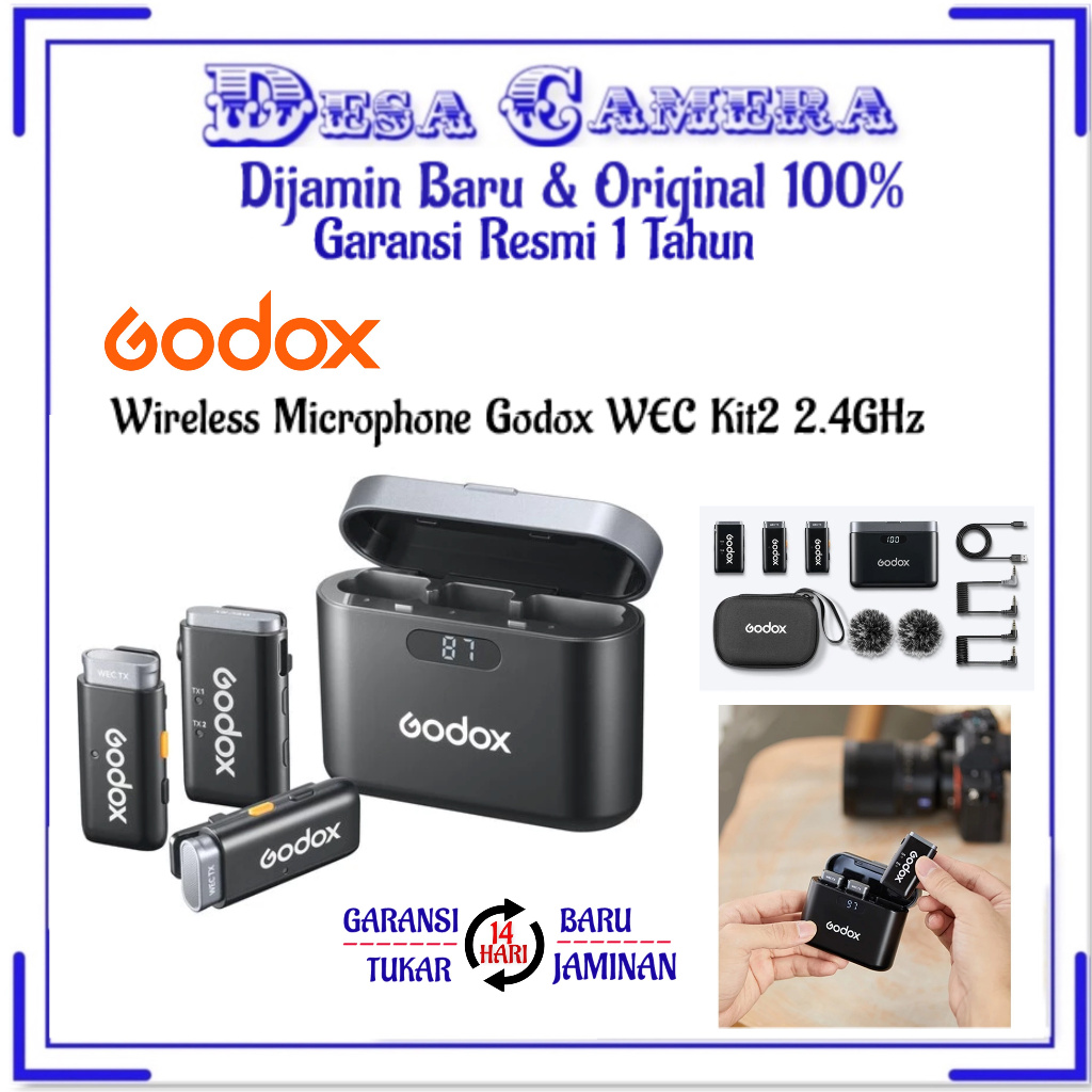 Jual Godox WEC Kit-2 Wireless Microphone Godox WEC Kit2 2.4GHz Godox ...
