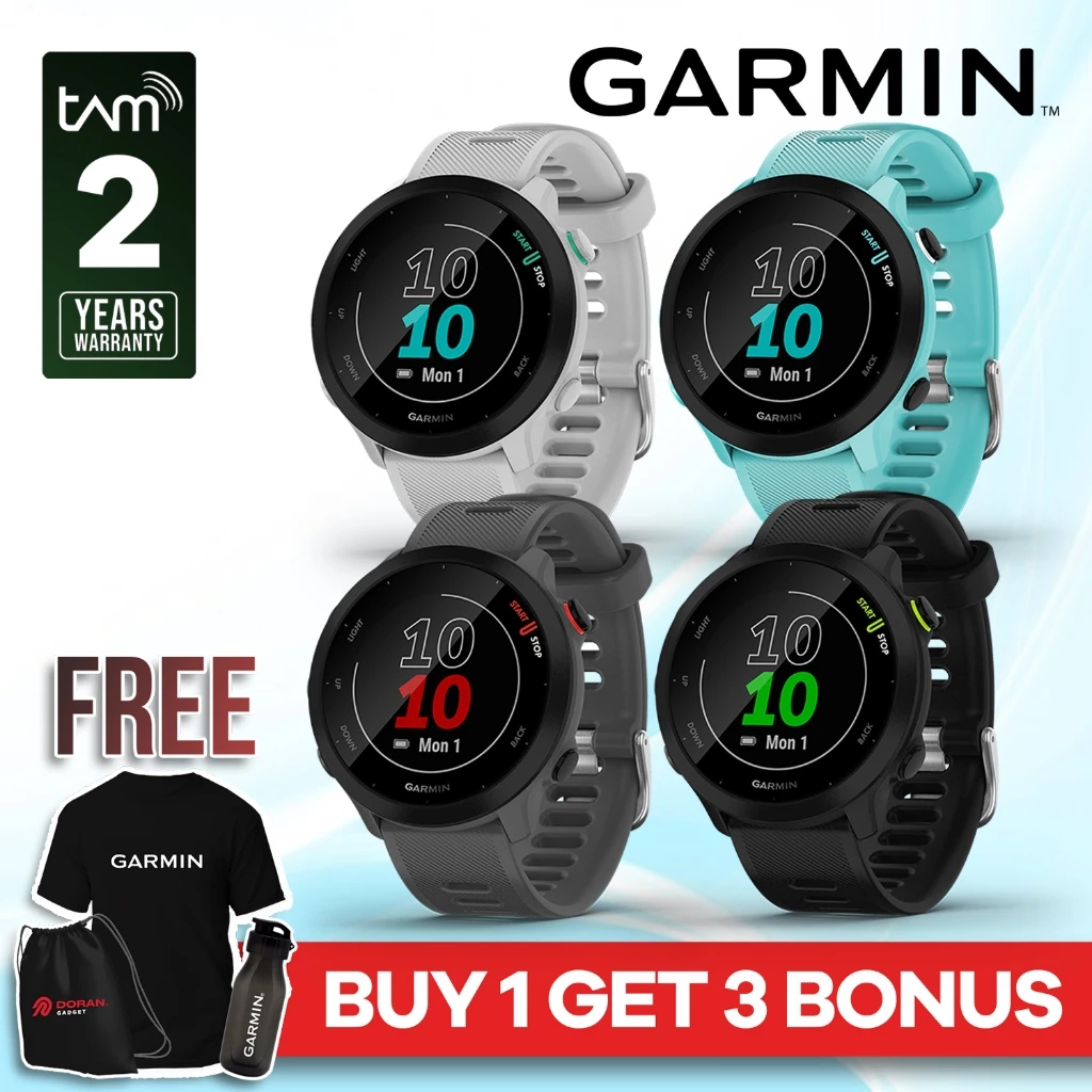 Jual Garmin Forerunner FR 55 FR55 Black | White | Aqua | Monterra Grey ...
