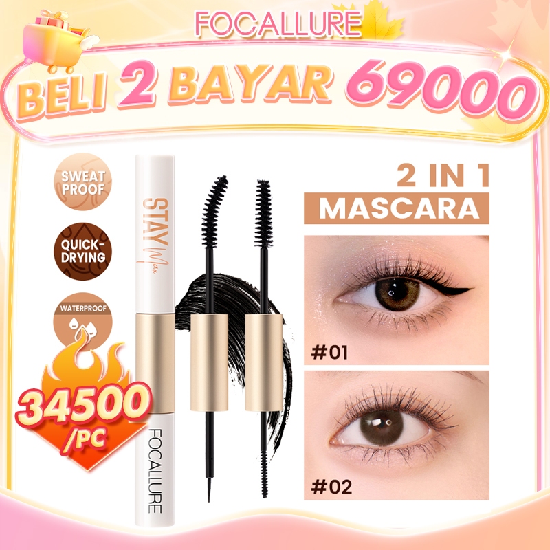 Jual FOCALLURE Volumizing Mascara & Waterproof eyeliner fiber eyelash ...